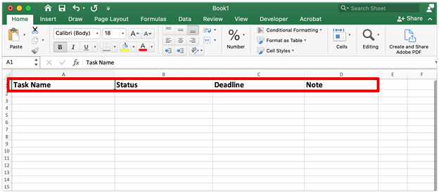 Create Column Headings On The Spreadsheet SweetProcess