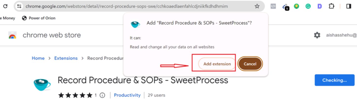Record SOPs With the SweetProcess Chrome Extension