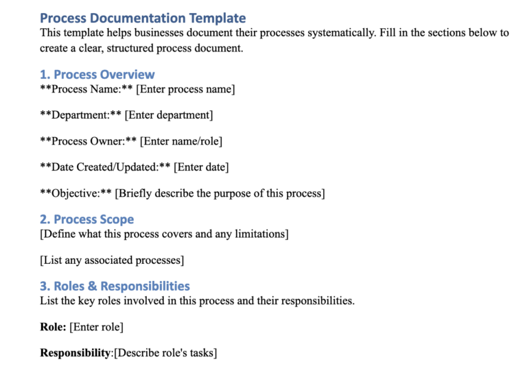 7 Free Process Documentation Templates [Word & Google Docs]