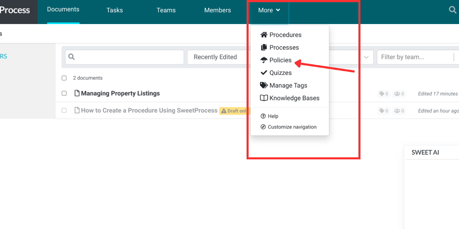 Generate Policies and Procedures With SweetProcess AI — Fast