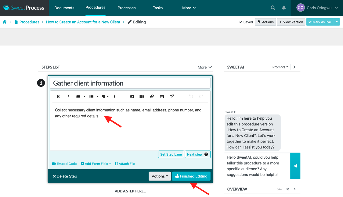 Free AI SOP Generator | Automate SOP Creation With SweetAI