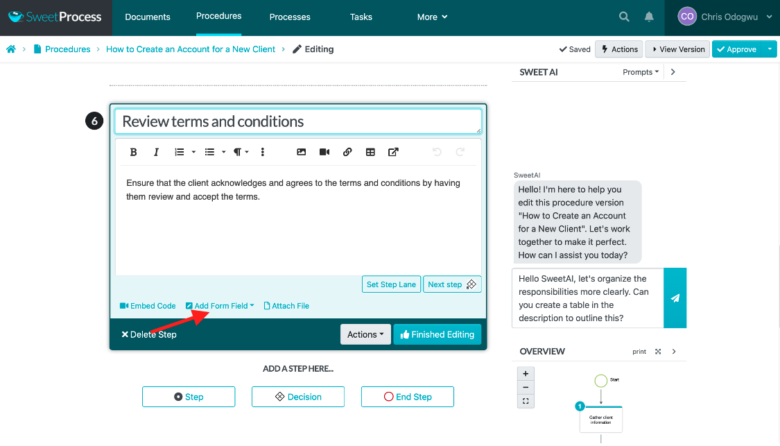 Free AI SOP Generator | Automate SOP Creation With SweetAI